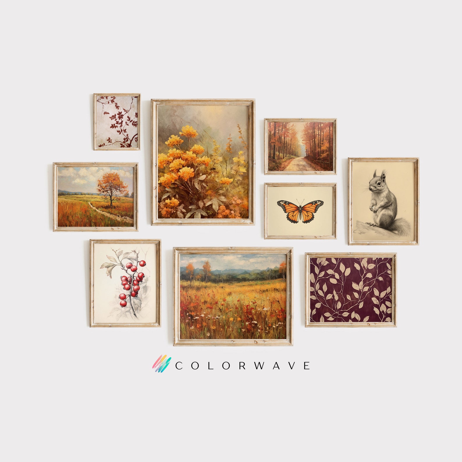 9 Rustic Autumn Prints | Farmhouse Wall Decor | Fall Wall Art | Autumn ...
