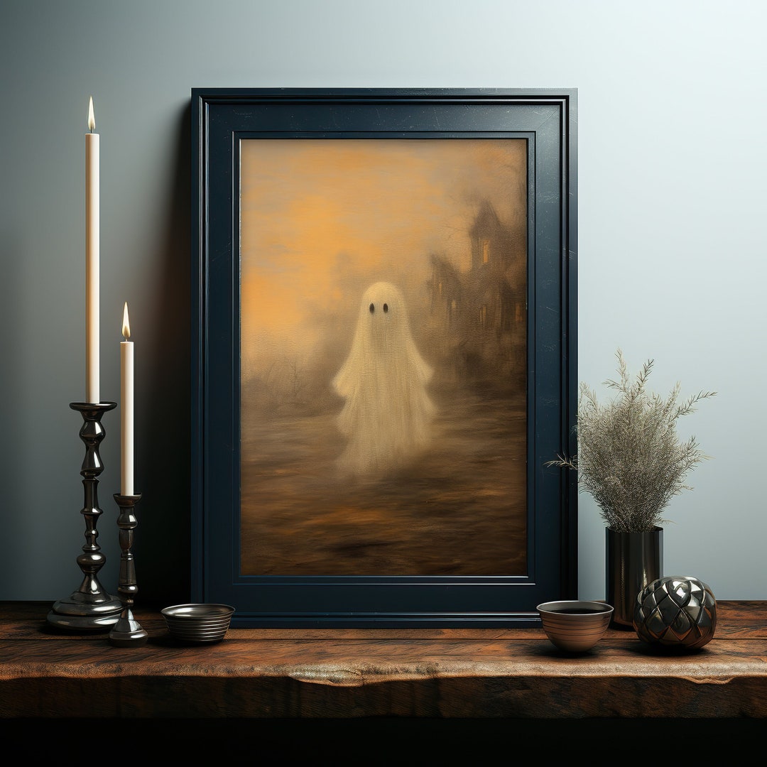 Vintage Geist Rustikaler Halloween Druck | Gruselige Wandkunst | Geist ...