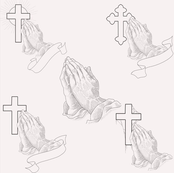Tattoos Designs Cross Praying Hands