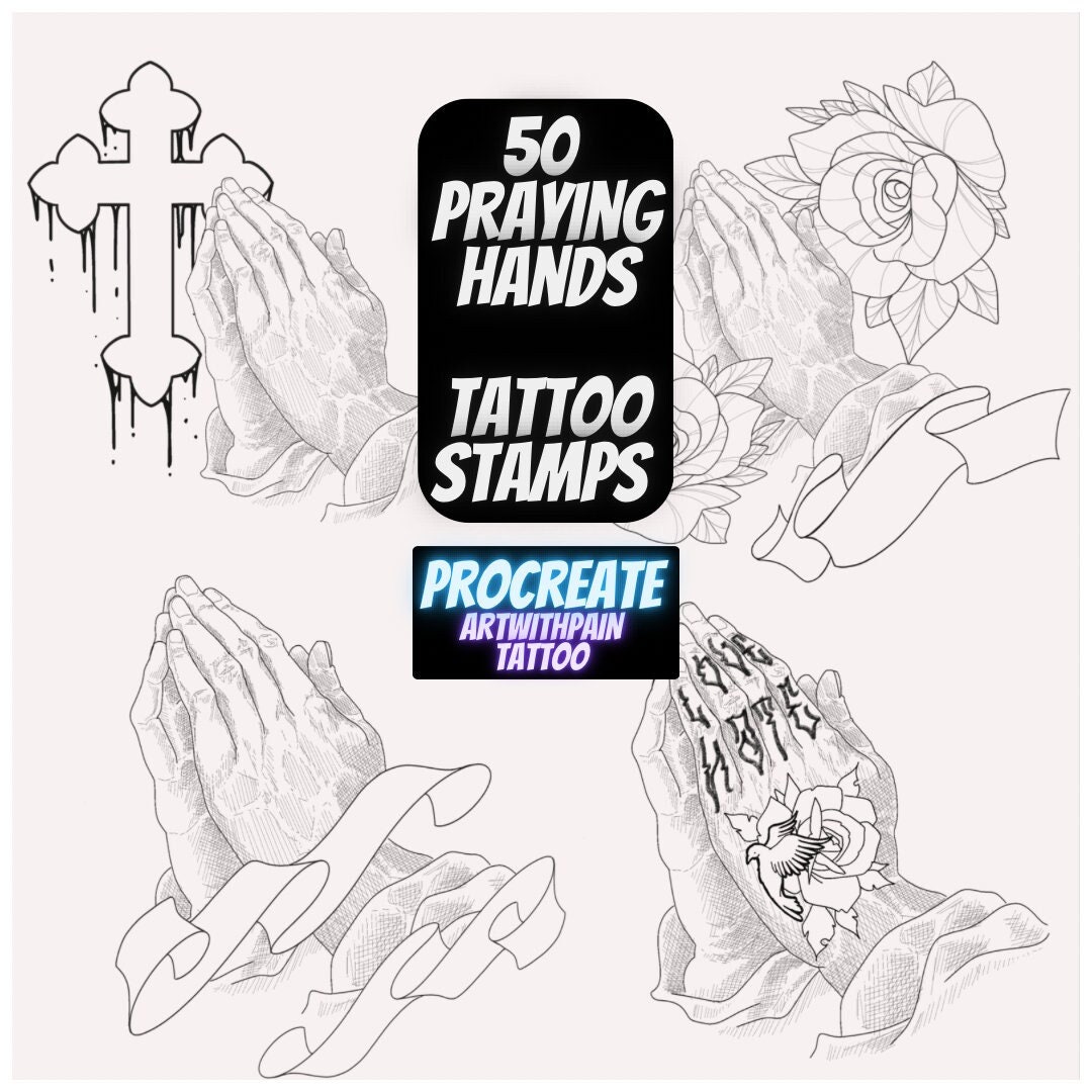 Praying Hands Tattoo Flash