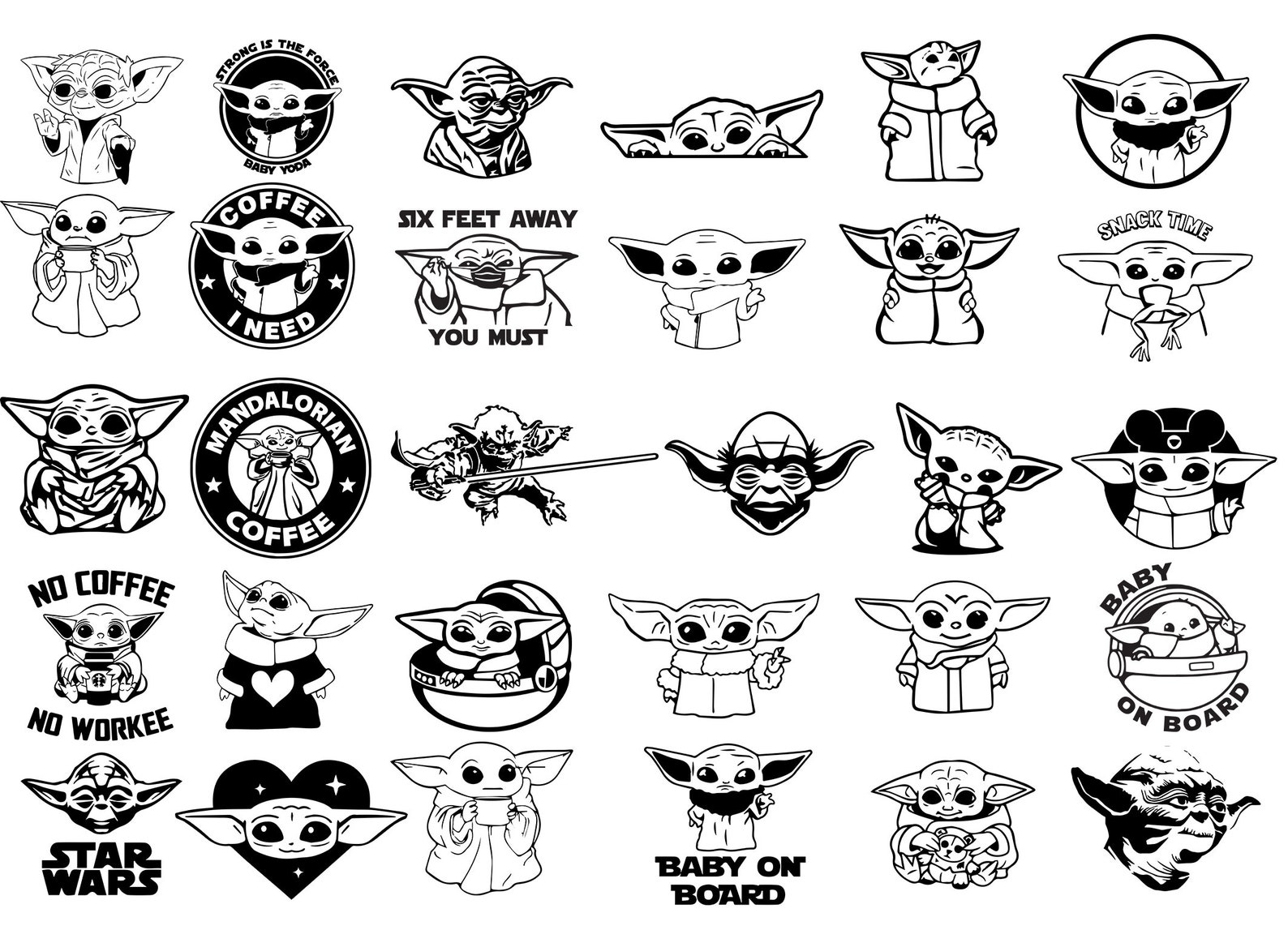 Baby Yoda SVG Bundle, SW SVG Bundle, Sw for Cricut, Baby Yoda Svg Files ...