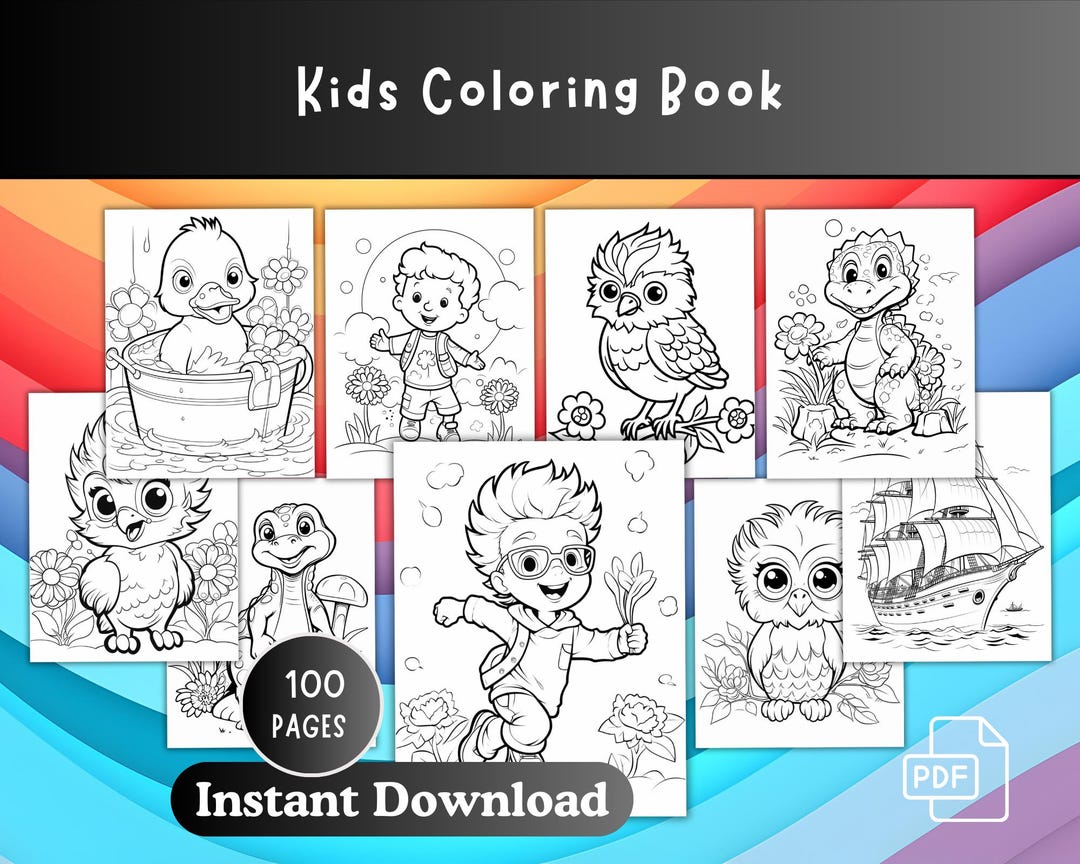 Kids Coloring Book, Kids Activity Book, Learning Coloring for Kids, PDF ...