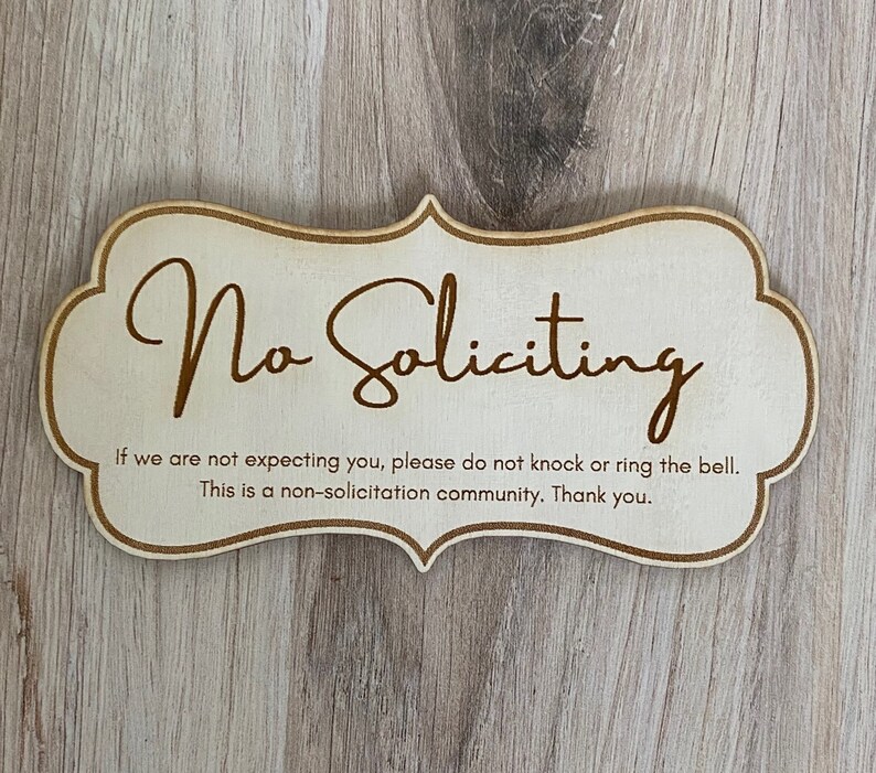 No Soliciting Door Sign - Etsy