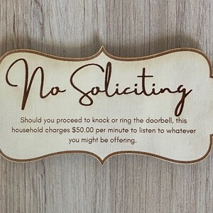 No Soliciting Door Sign - Etsy