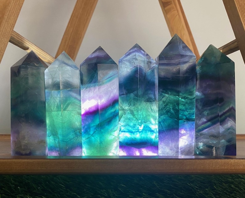 Rainbow Fluorite Towers - Pick Your Piece (AA Grade) - - Etsy