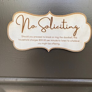 No Soliciting Door Sign - Etsy