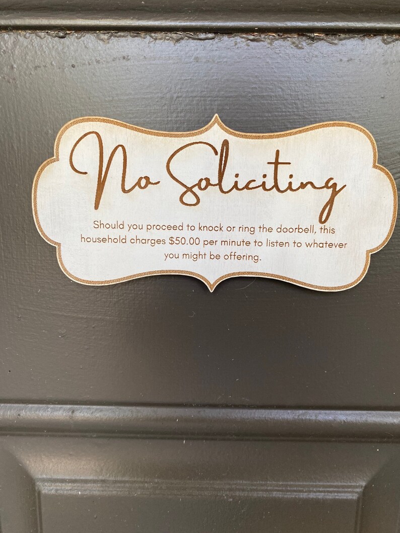 No Soliciting Door Sign - Etsy