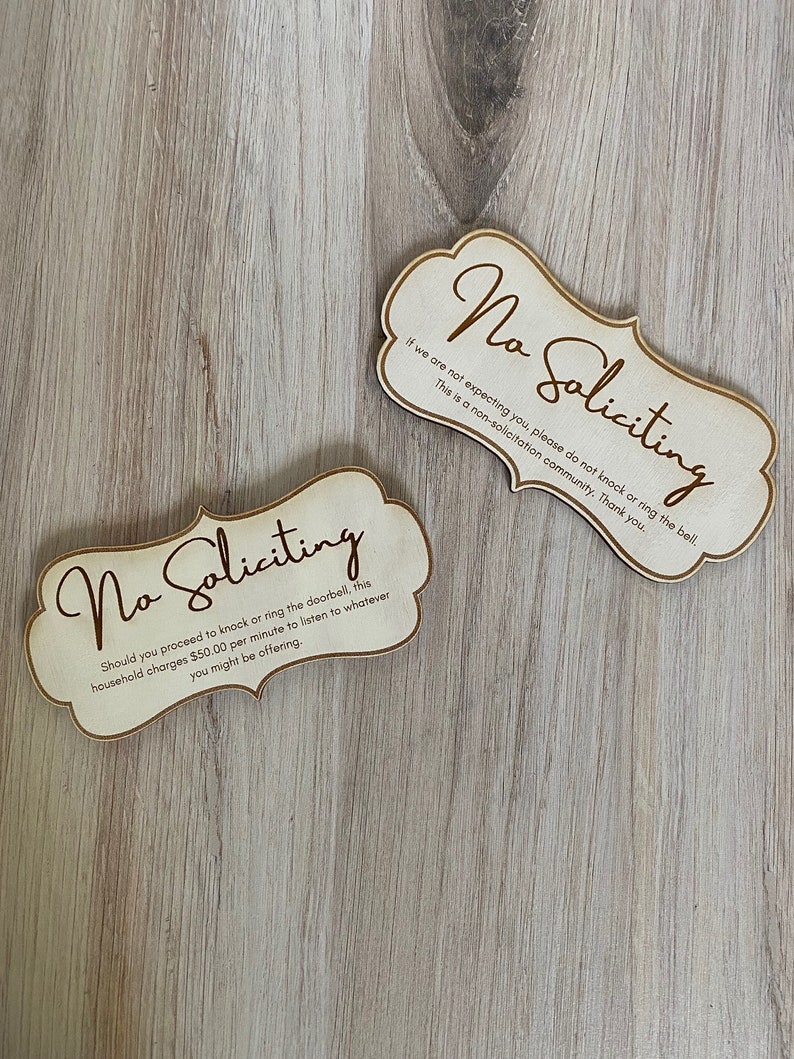 No Soliciting Door Sign - Etsy