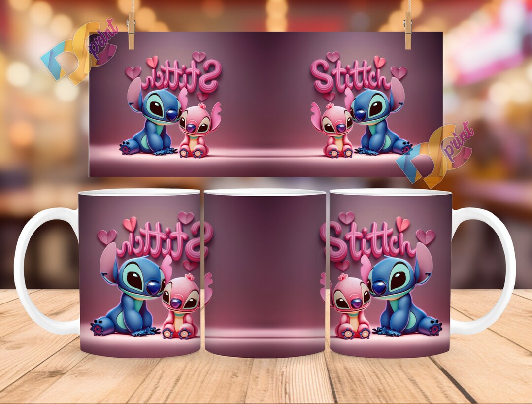 Angel and Stitch, Sublimation Designs, Mug PNG, Mug Wrap Download ...
