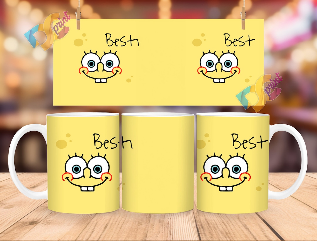 Spongebob, Best, Sublimation Designs, Mug PNG, Mug Wrap Download ...