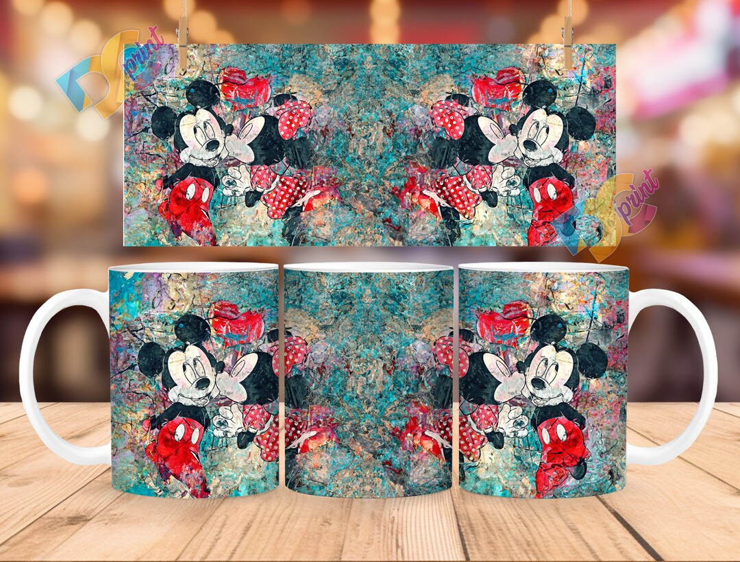 Minnie and Mickey Mouse, Sublimation Designs, Mug PNG, Mug Wrap ...