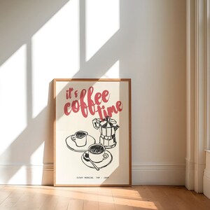 Retro Coffee Poster, Trendy Wall Art, Kitchen Wall Decor, Its Coffee ...