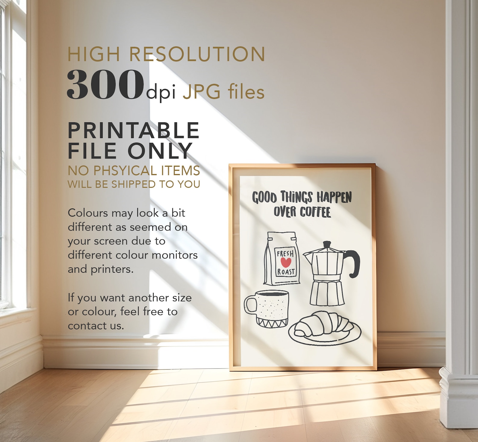 Retro Coffee Print, Printable Kitchen Wall Art, Moka Pot Espresso Art ...