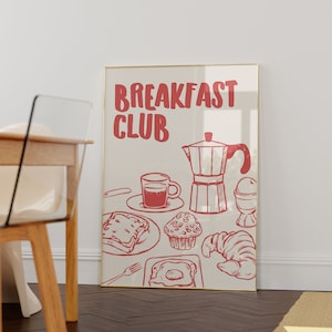 Breakfast Club Print, Retro Kitchen Wall Art (digital Download) - Etsy