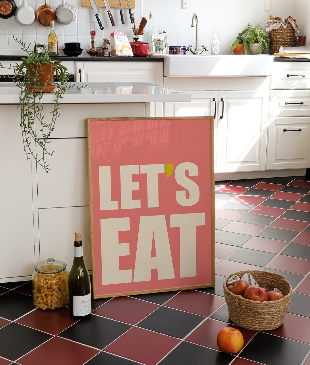 Let's Eat Print, Kitchen Wall Art, Abstract Print, Kitchen Print ...