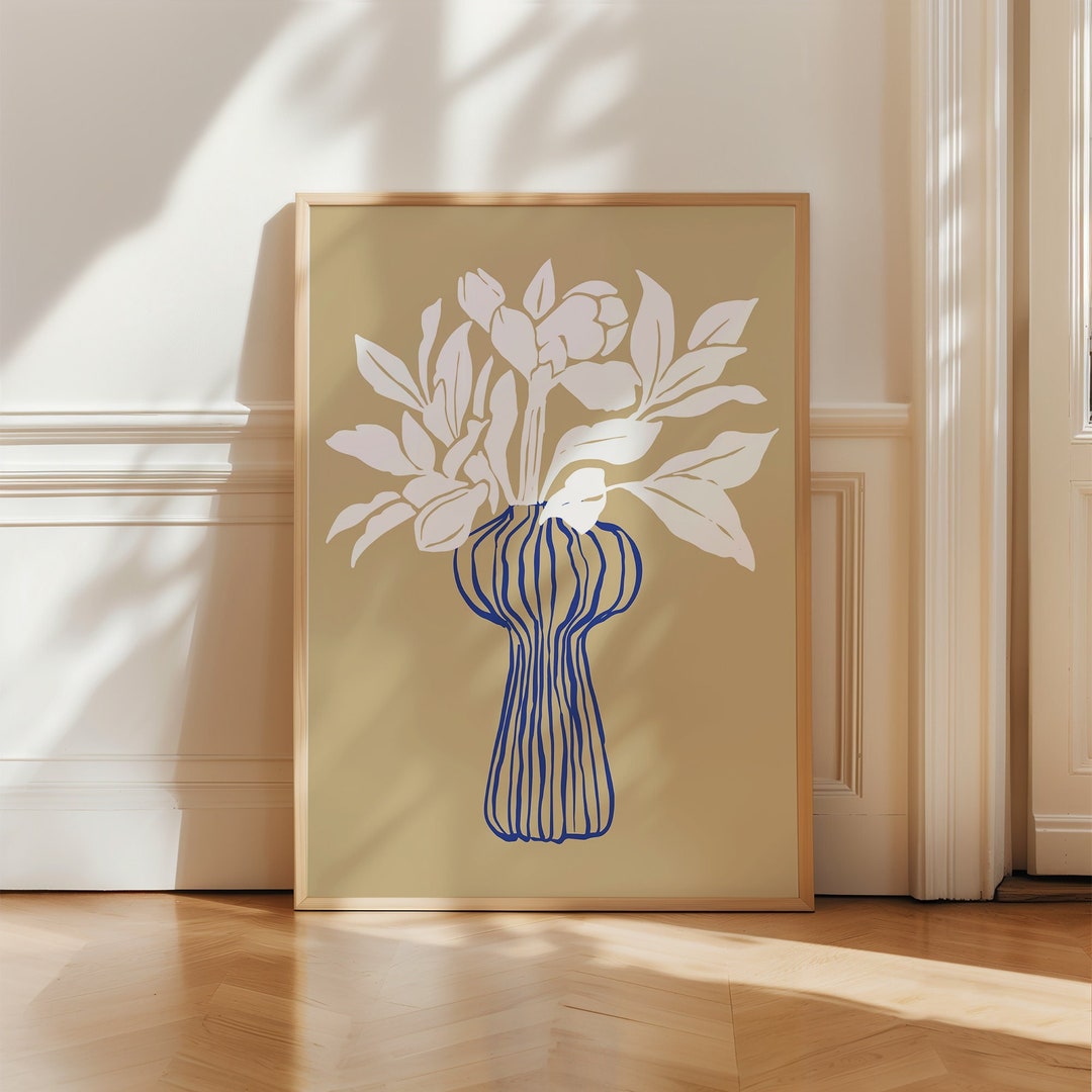 Abstract Vase Print, Botanical Wall Art, Printable Floral Poster ...
