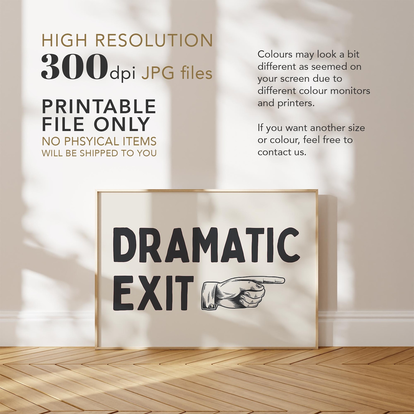 Dramatic Exit Hallway Wall Art Print, Home Decor, Funny Entryway Poster ...
