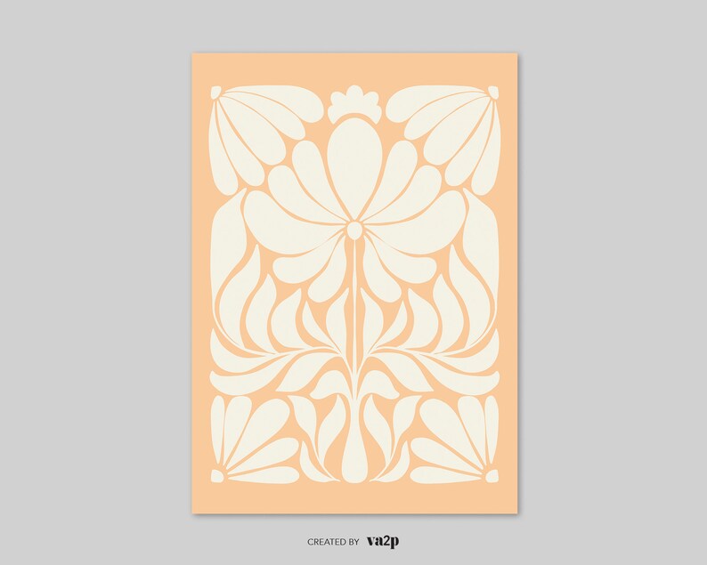 Norway Folk Art, Peach Fuzz Wall Art, Digital Print, Scandinavian Folk ...