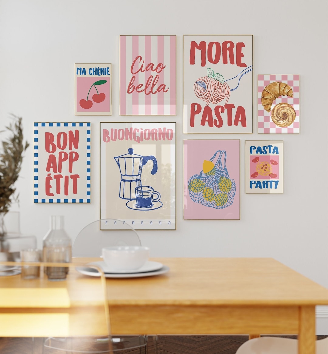 Set of 8 Kitchen Printable Wall Art, Bundle Art Prints, Modern Kitchen ...