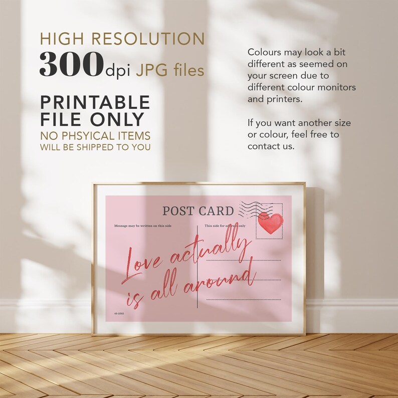 Love Actually Postcard Print: Girly Retro Wall Art (digital Download ...