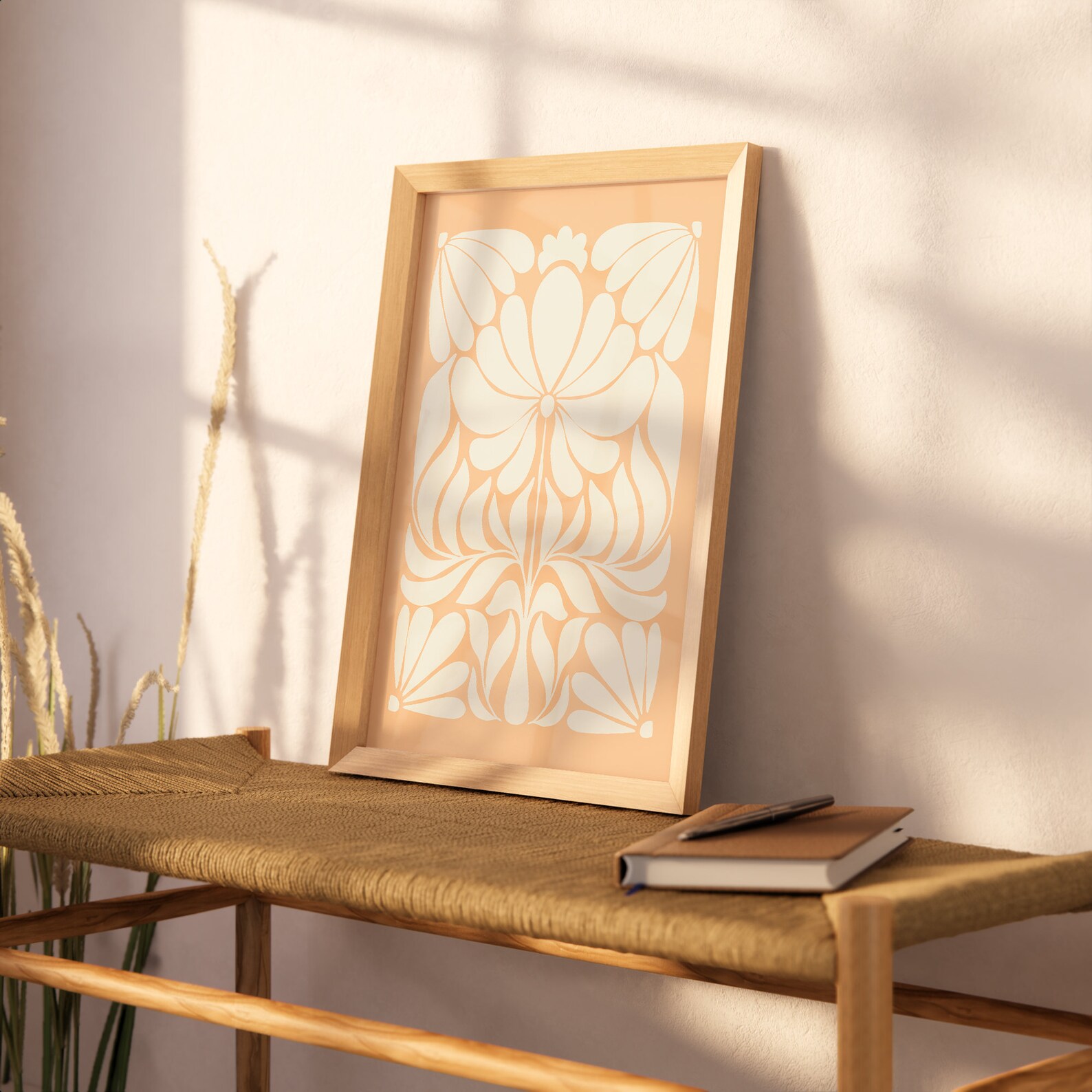 Norway Folk Art, Peach Fuzz Wall Art, Digital Print, Scandinavian Folk ...