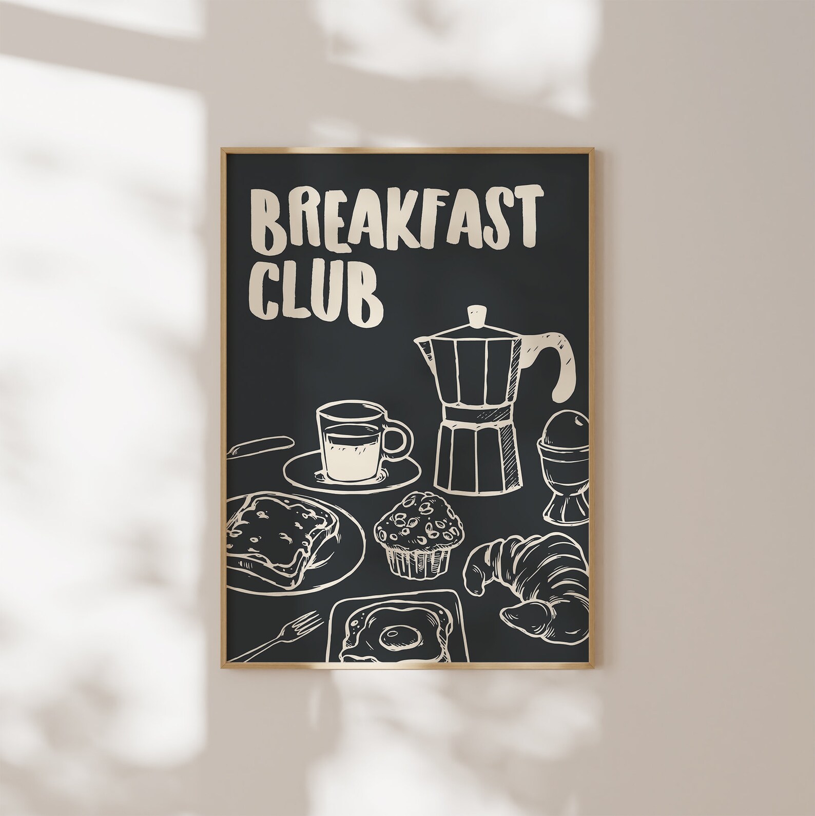 Breakfast Club Print, Digital Download, Retro Dinning Room Wall Art ...
