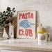 Hand Drawn Pasta Print, Pasta Club Poster, Modern Dinning Room Art ...