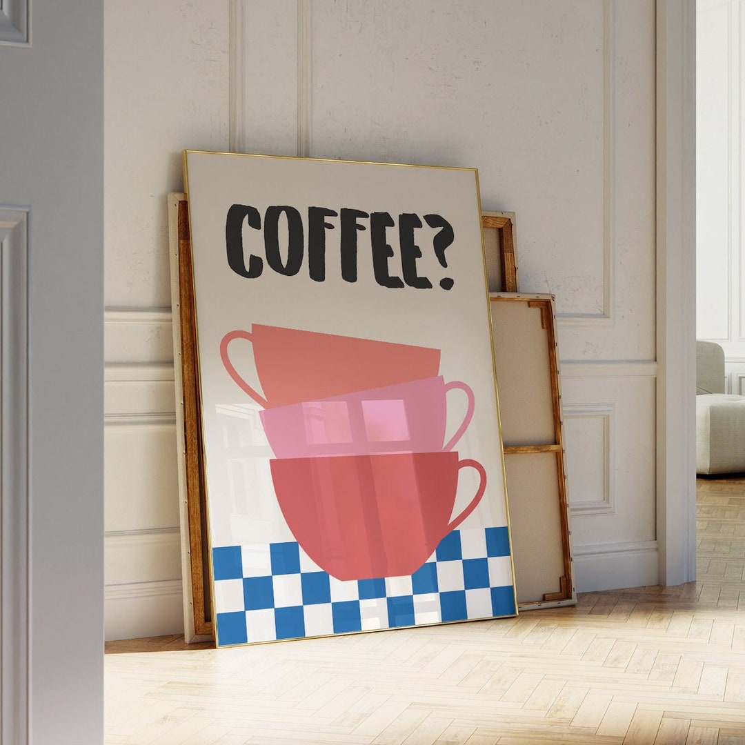 Coffee Print, Printable Kitchen Art, Modern Coffee Poster, Aesthetic ...