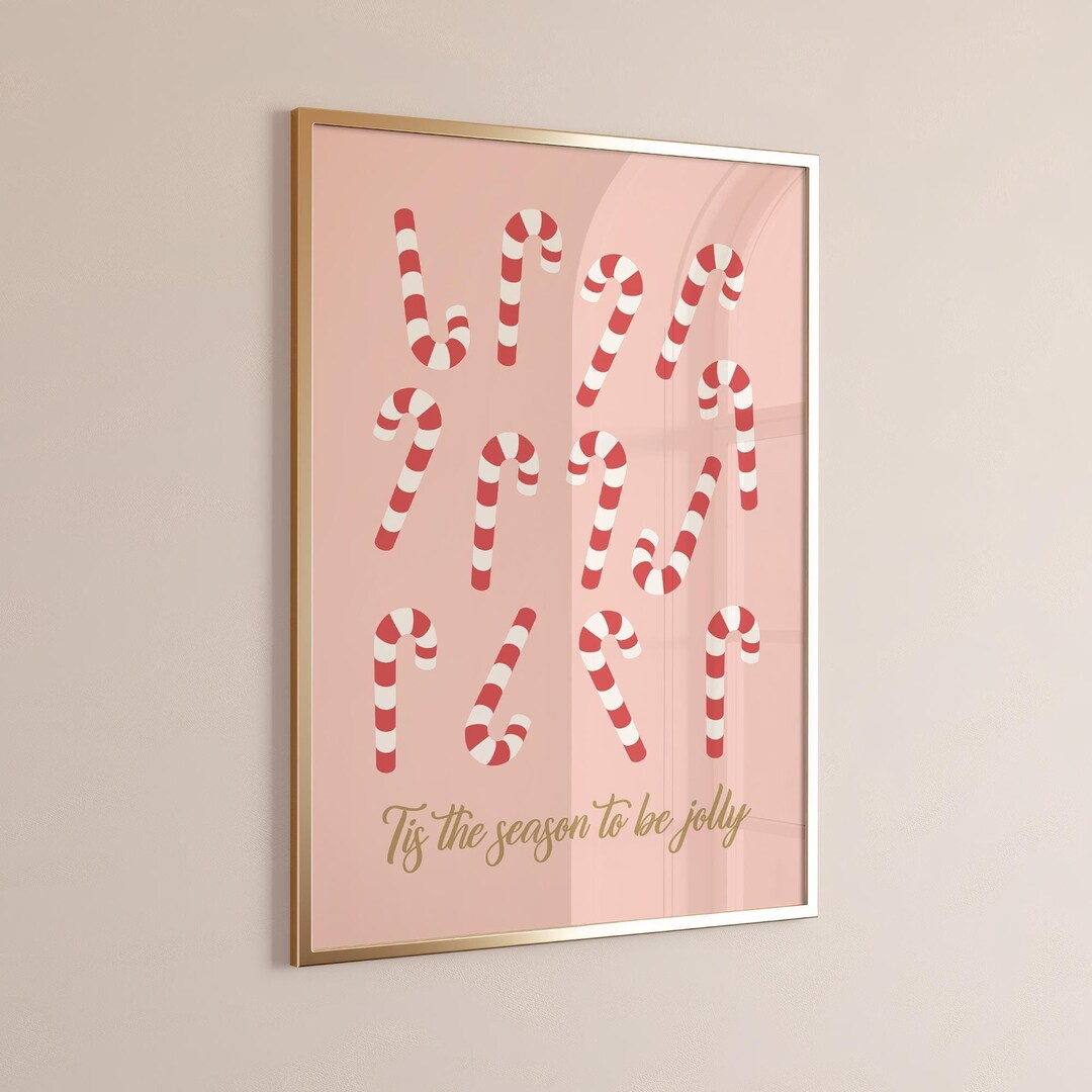 Christmas Printable Wall Art, Candy Cane Christmas Print, Holiday Home ...