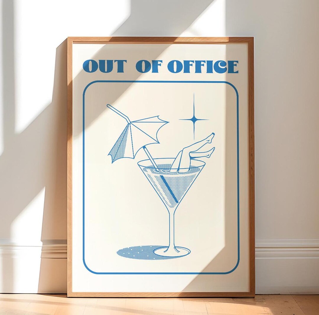 Retro Cocktail Print: Out of Office Martini Art (digital Download) - Etsy