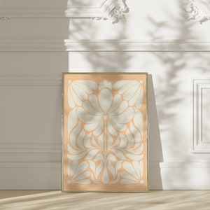 Norway Folk Art, Peach Fuzz Wall Art, Digital Print, Scandinavian Folk ...