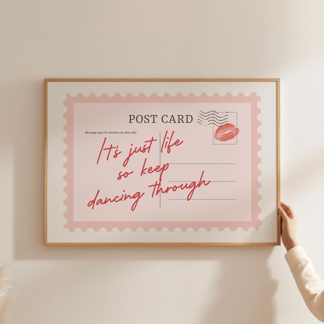 It's Just Life so Keep Dancing Through Print, Vintage Post Card Poster ...