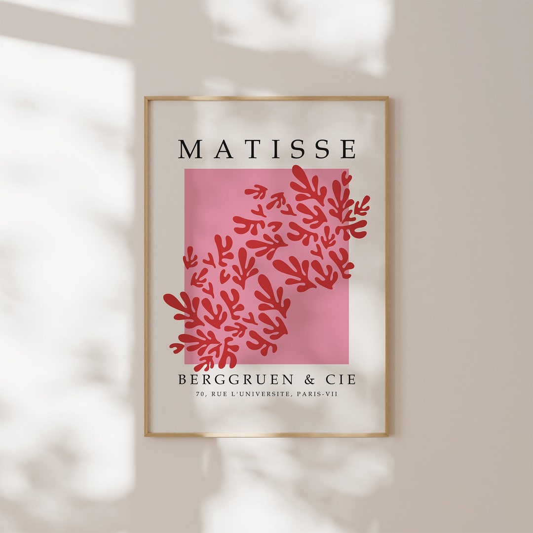 Matisse Botanical Print, Pink Red Henri Matisse Art, Apartment Decor ...