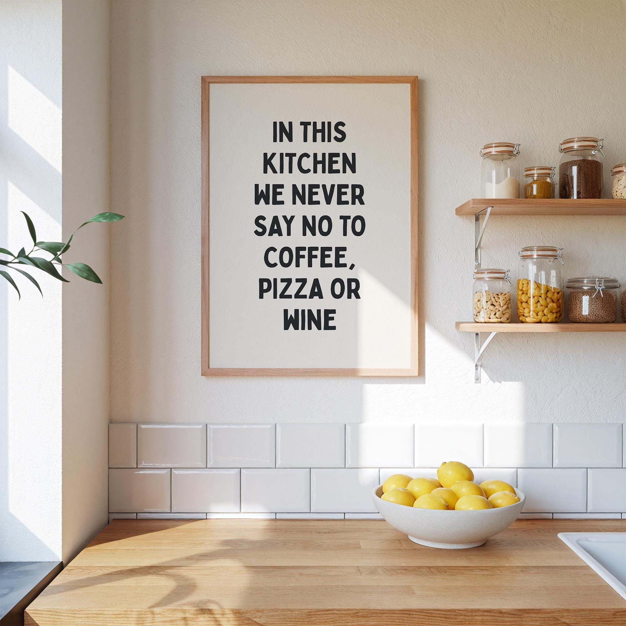 Funny Kitchen Quote Print: in This Kitchen We Never Say No (digital ...