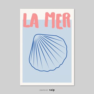 Sea Print, Seashell Poster, Trendy Wall Art, Coastal Poster, Beach ...