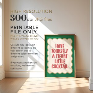 Christmas Art Printable, Christmas Bar Cart Sign, Vintage Retro ...