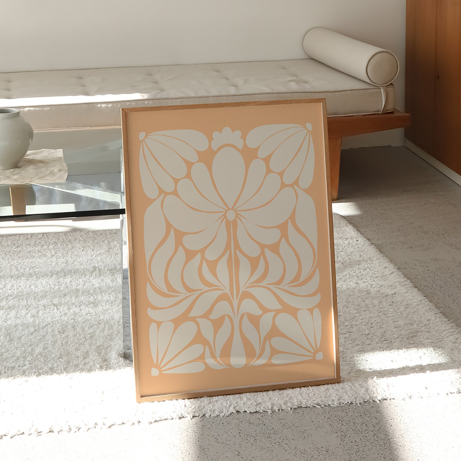 Norway Folk Art, Peach Fuzz Wall Art, Digital Print, Scandinavian Folk ...