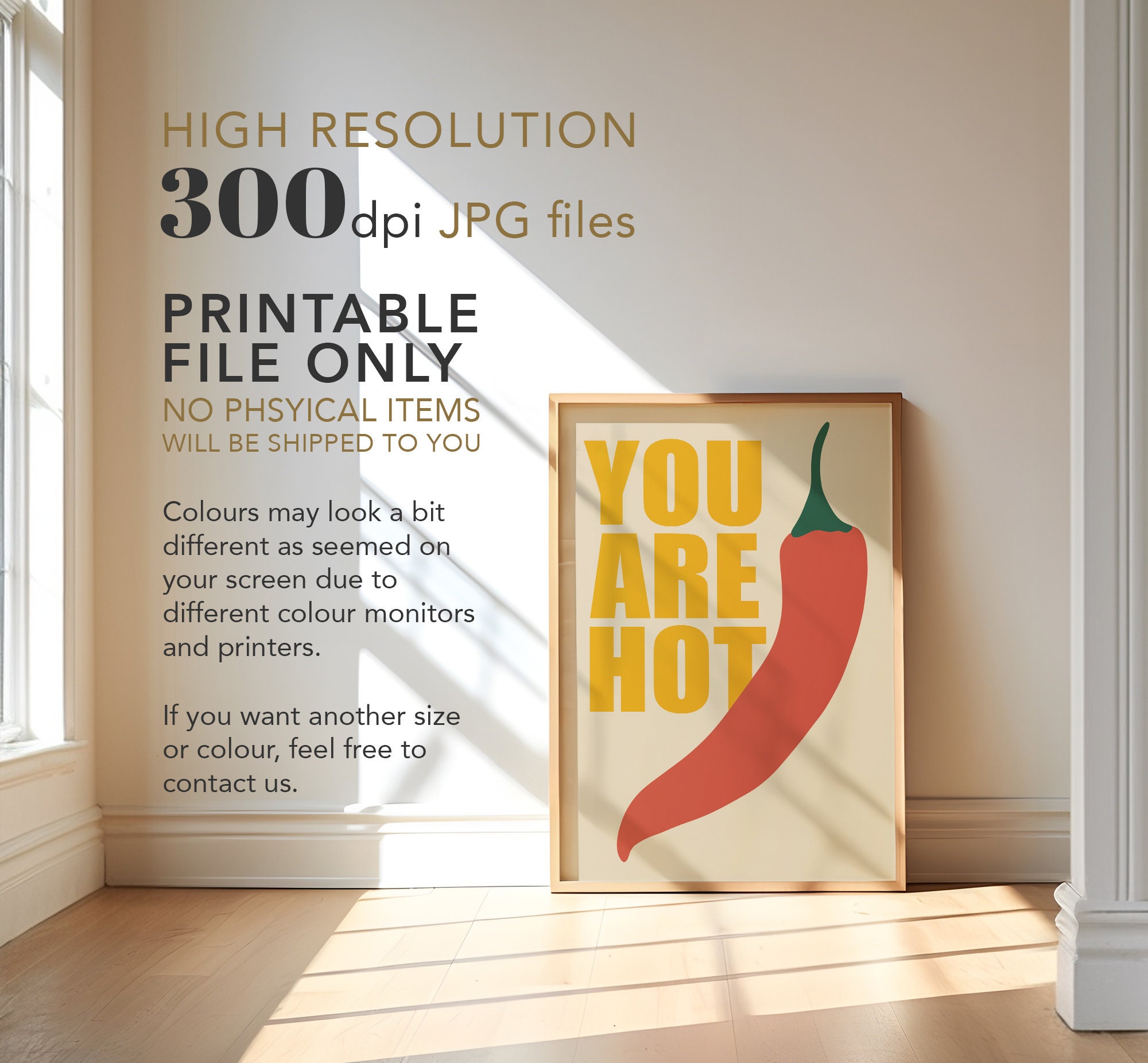 Hot Pepper Print, You Are Hot Poster, Kitchen Decor, Trendy Wall Art ...