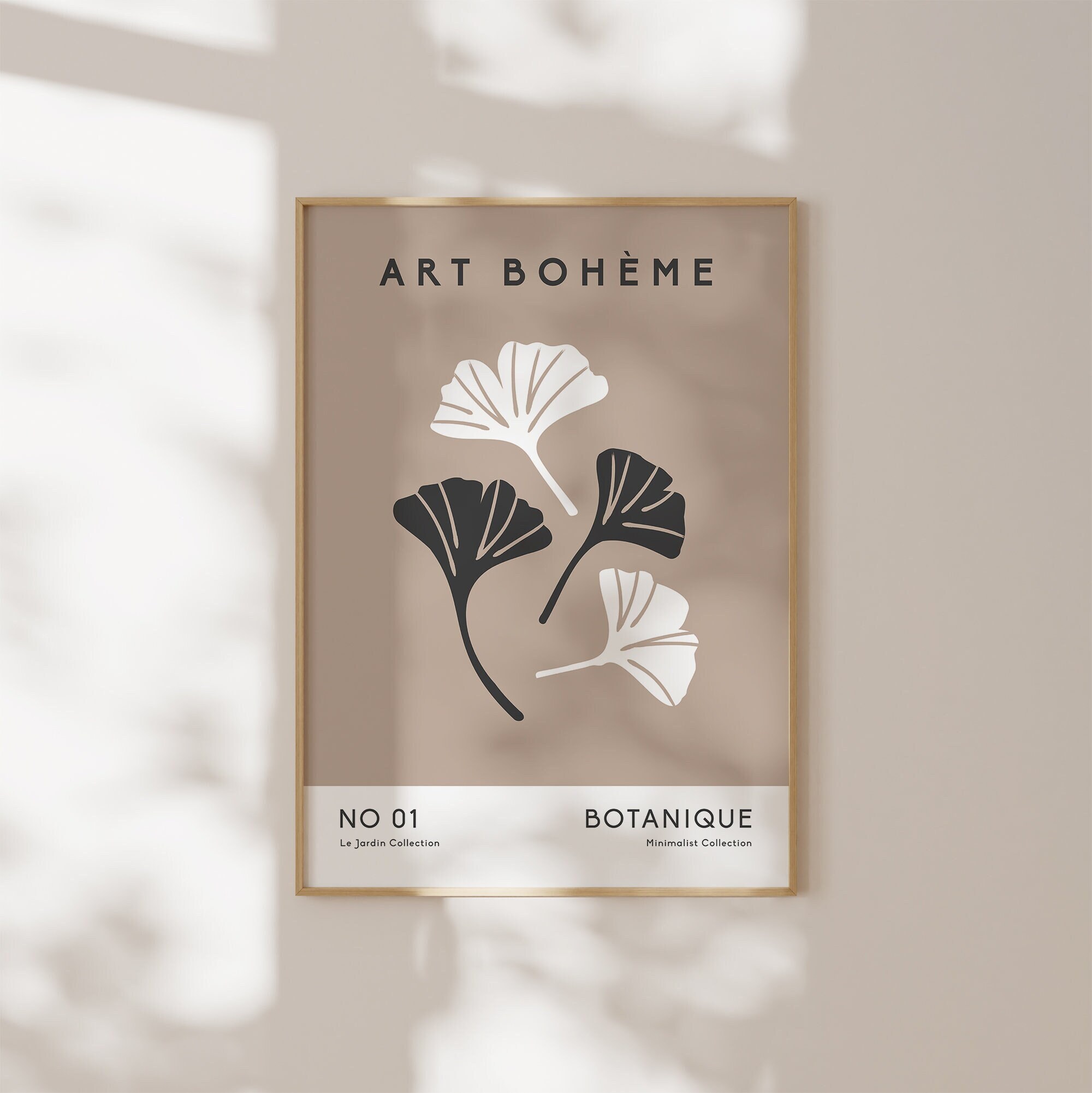 Botanical Print Digital, Boheme Art Print, Neutral Floral Poster, Beige ...