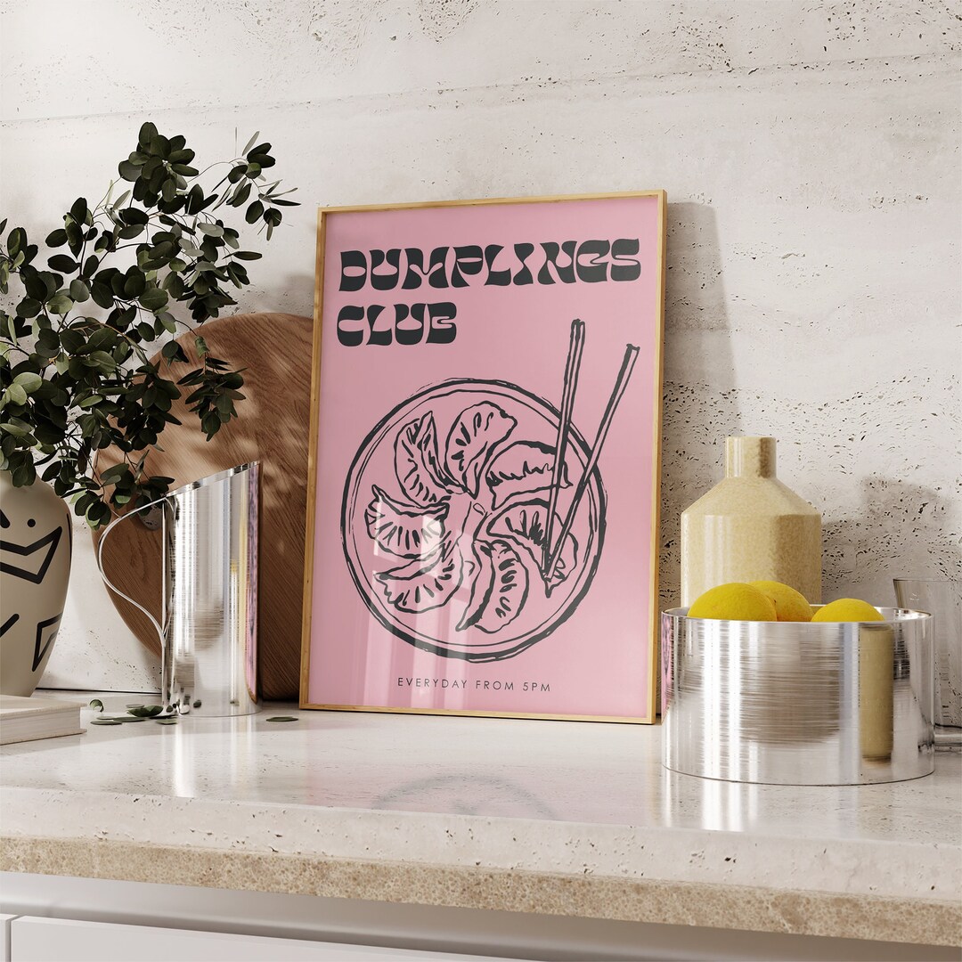 Dumplings Print, Modern Kitchen Decor, Food Poster, Digital Download ...