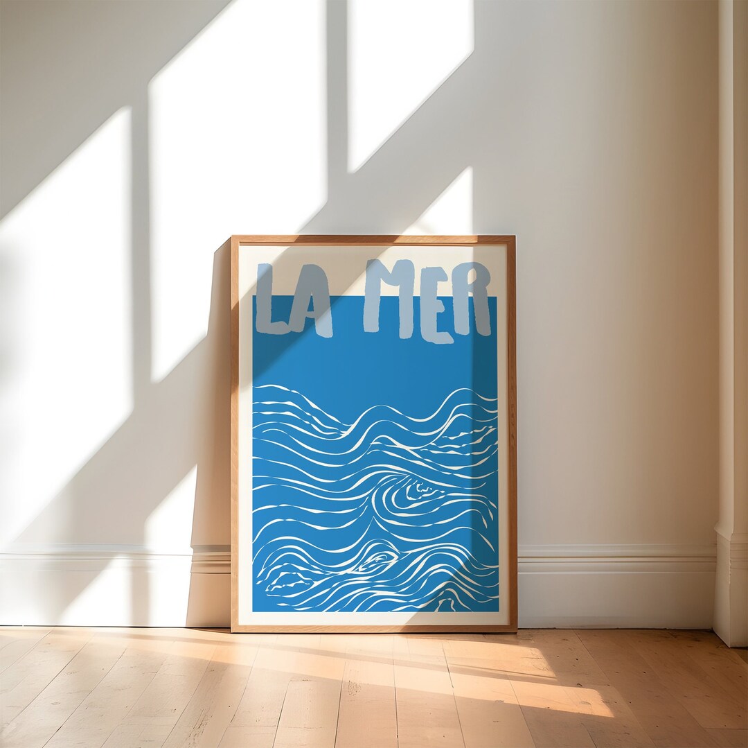 Sea Print, La Mer Poster, Blue Print, Trendy Wall Art, Digital Download ...