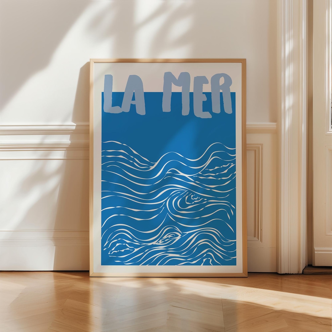Sea Print, La Mer Poster, Blue Print, Trendy Wall Art, Digital Download ...