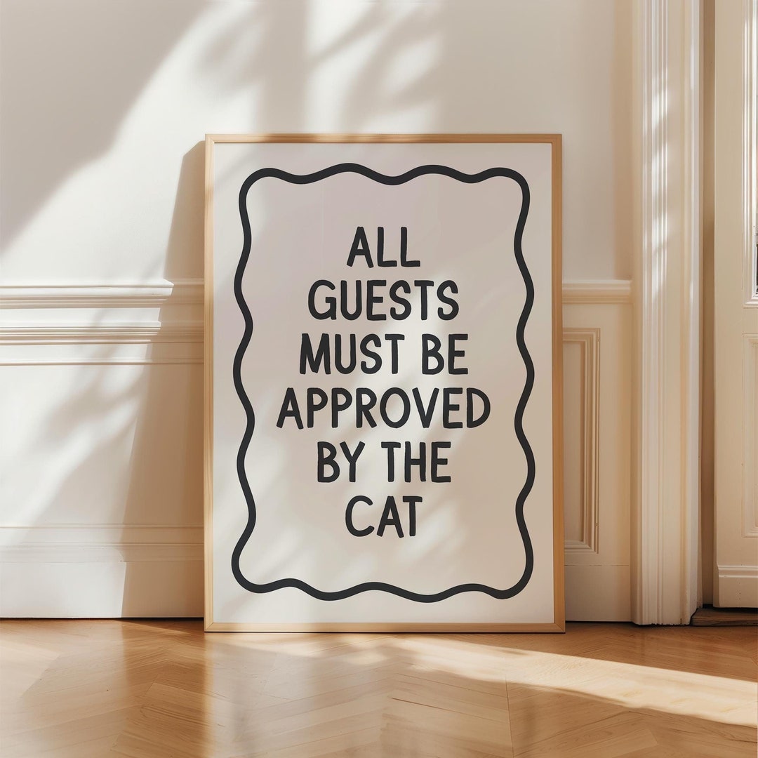 Funny Cat Print, Cat Owner Gift, Cat Poster, Cat Wall Art, Trendy ...