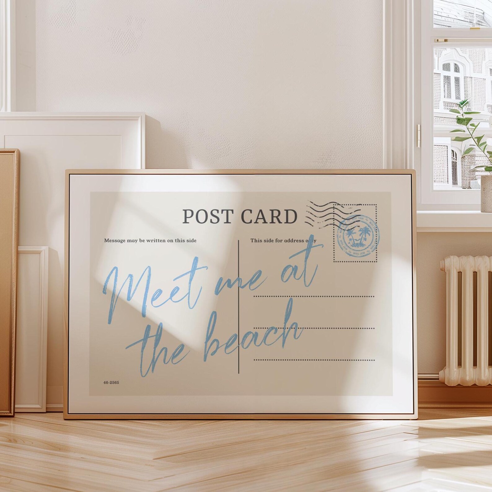 Meet Me at the Beach Trendy Post Card Print, Coastal Wall Art, Blue ...