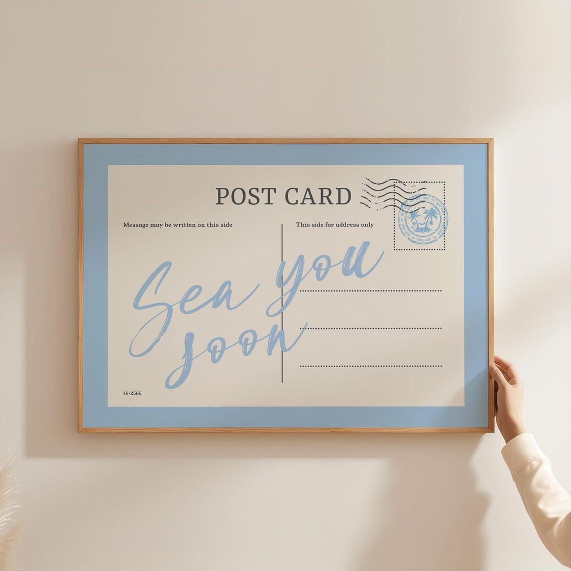 Retro Sea You Soon Postcard Print: Coastal Blue Typography Art (digital ...