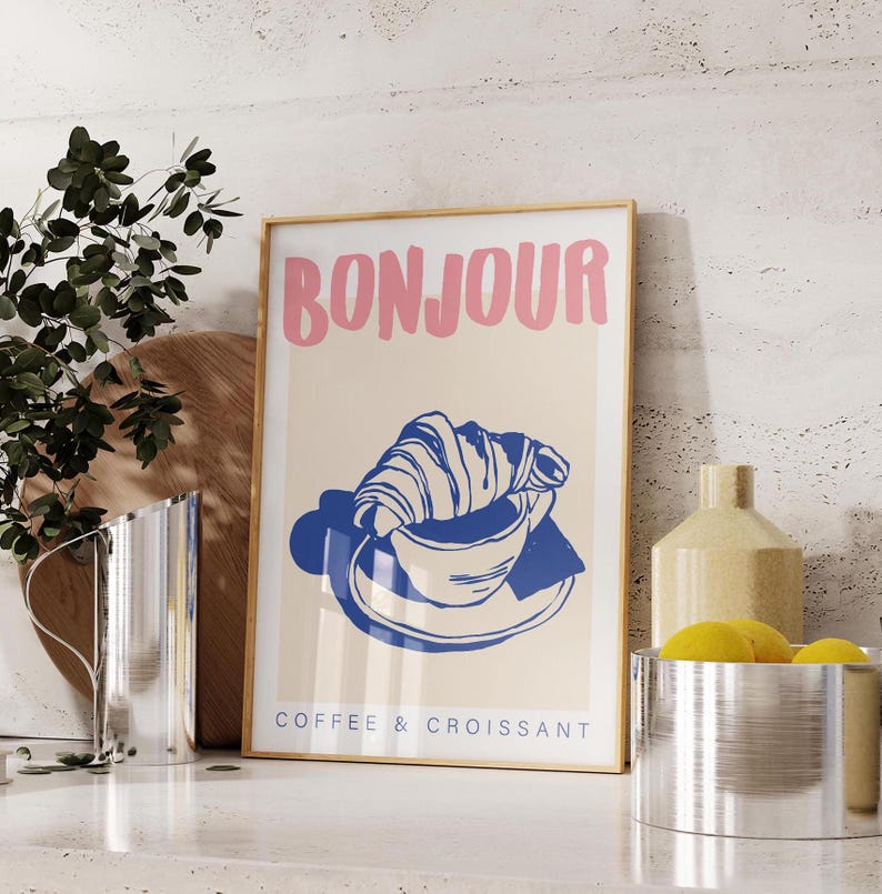 Set of 2 Printable Kitchen Posters, Modern Coffee Poster, Retro French ...