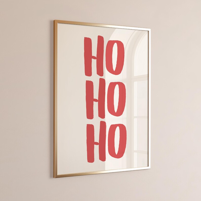 Christmas Print, Ho Ho Ho Sign, Christmas Decor, Classic Christmas Wall ...