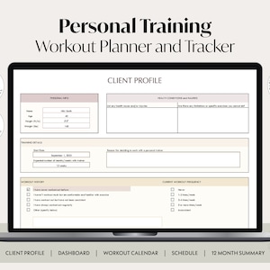 Personal Training Client Tracker Excel - Etsy