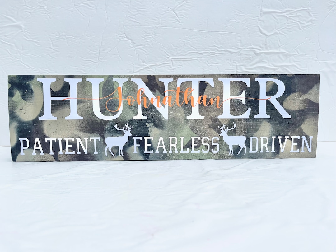 Hunter Personalized Sign, Wooden Camo Sign, Gift for Hunter, Man Cave ...