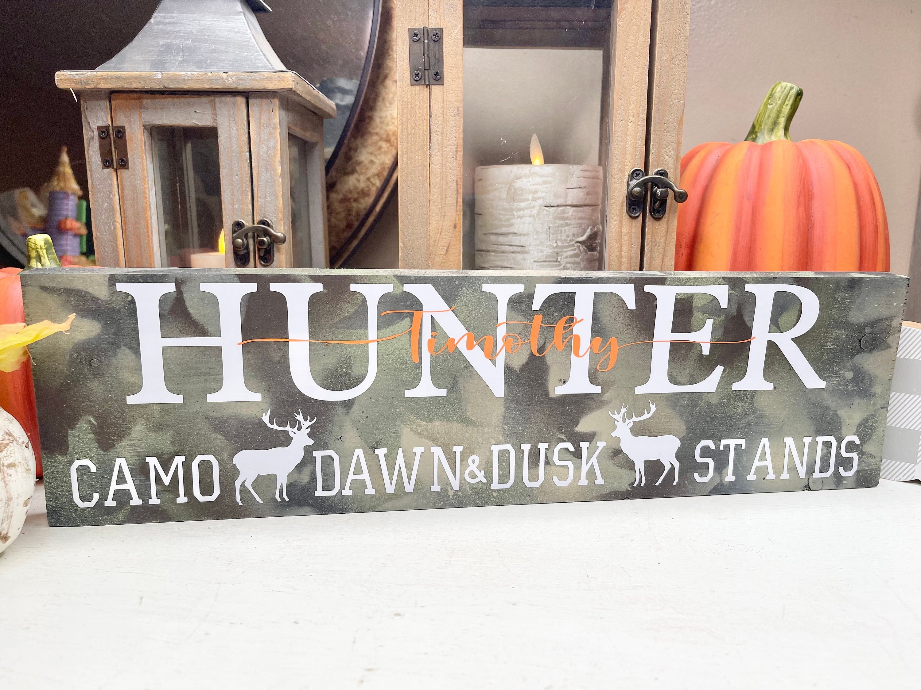 Hunter Personalized Sign, Wooden Camo Sign, Gift for Sportsman, Man ...